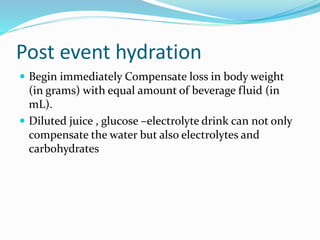 Hydration in sports | PPTX