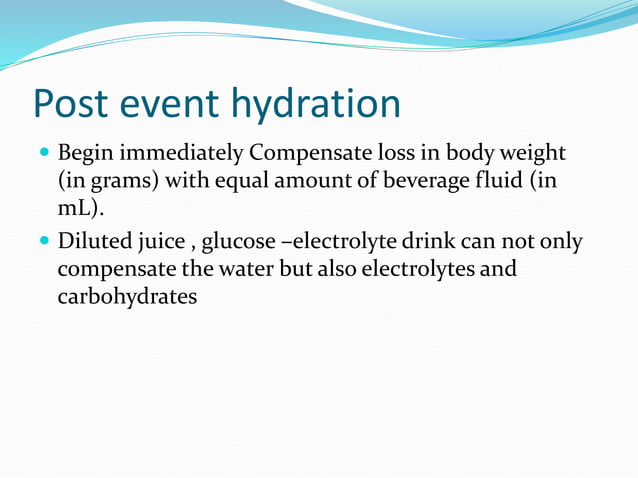 Hydration in sports | PPTX