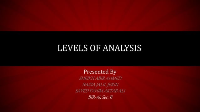 Levels of analysis | PPTX