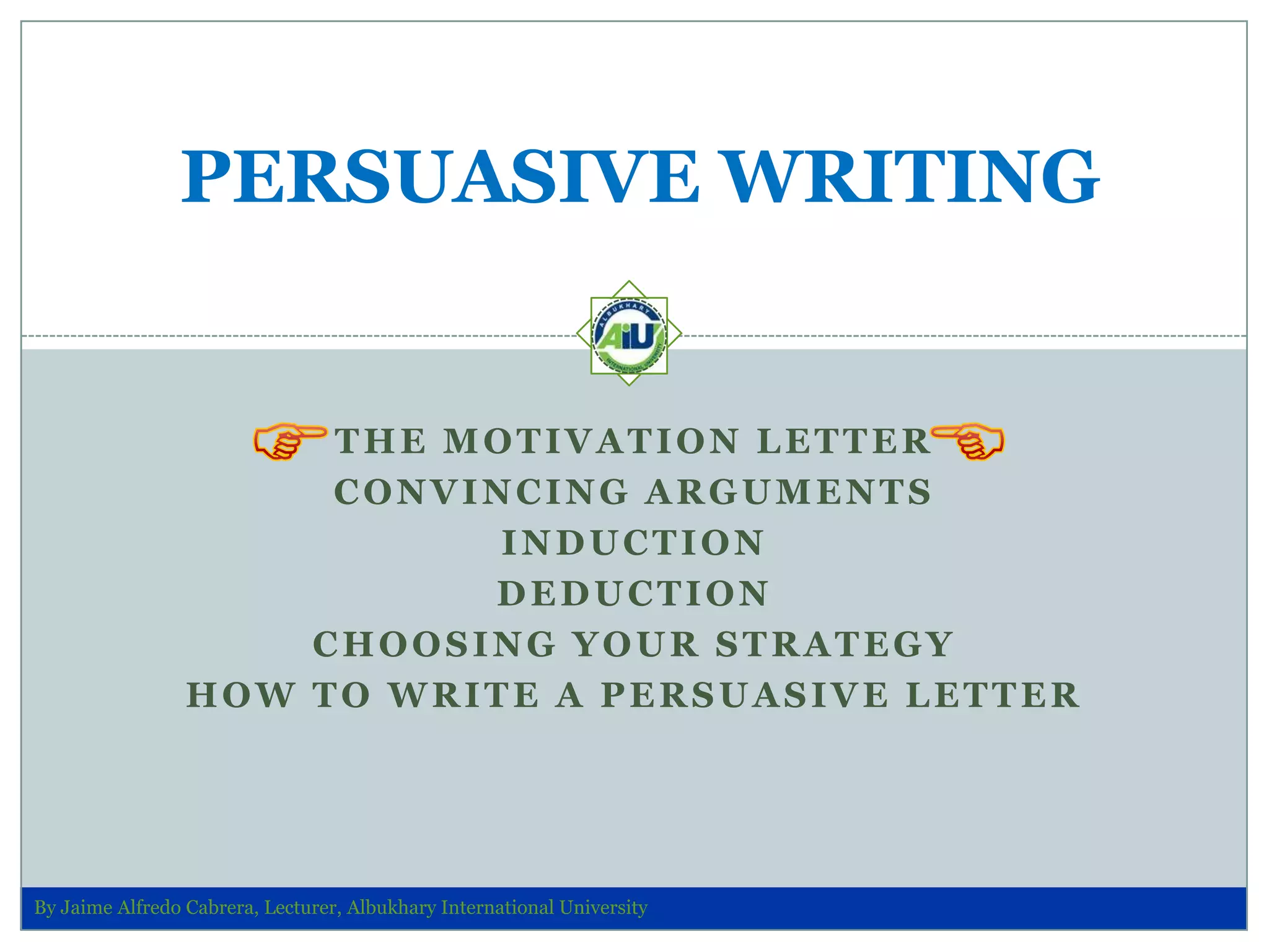 Persuasive Writing Skills for Job Application Letters | PDF | Resume ...