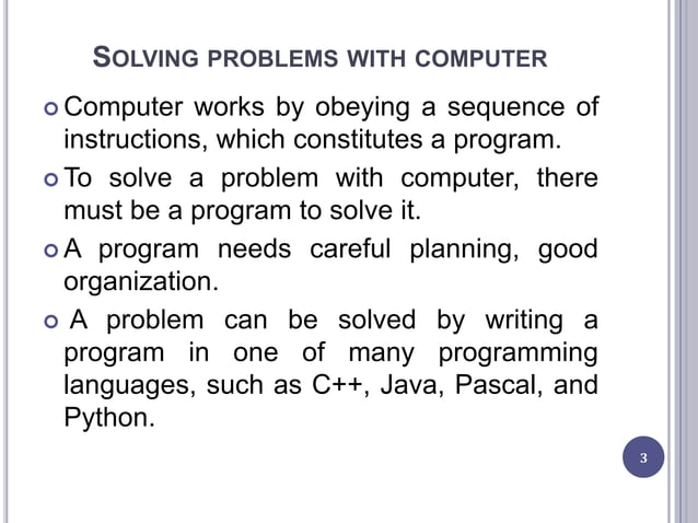 Introduction to computer science | PPTX | Programming Languages | Computing