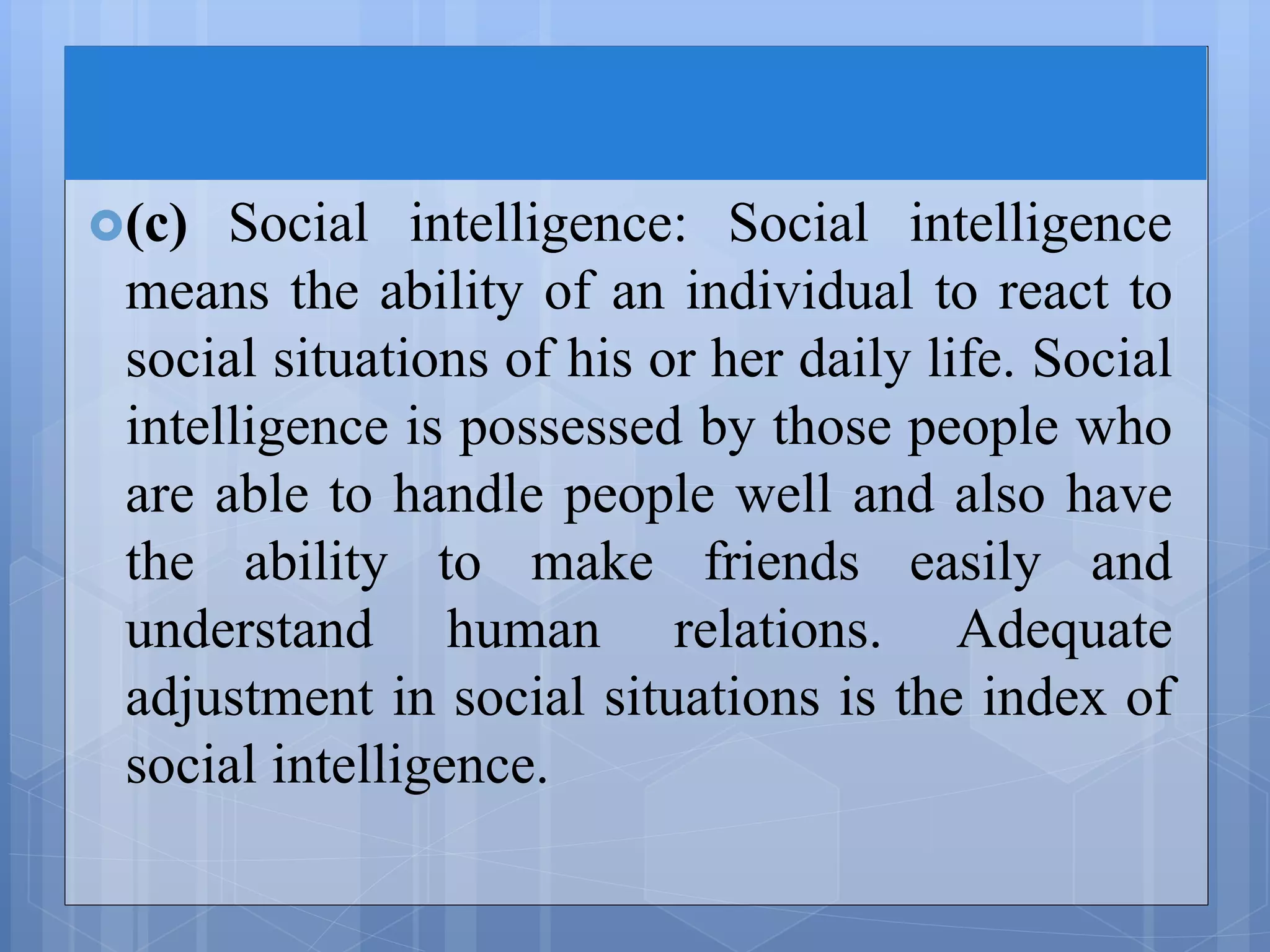 Intelligence meaning and types | PPTX