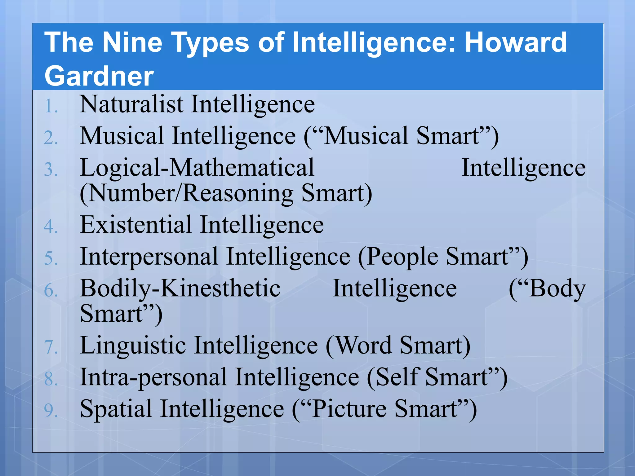 Intelligence meaning and types | PPTX