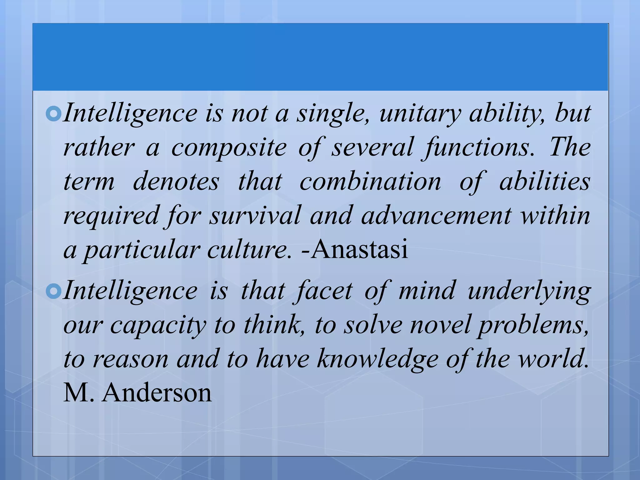 Intelligence meaning and types | PPTX