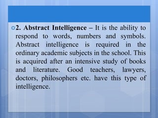 Intelligence meaning and types | PPTX