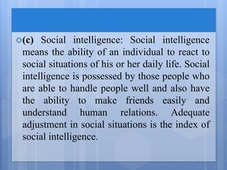 Intelligence meaning and types | PPTX