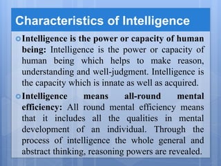 Intelligence meaning and types | PPTX