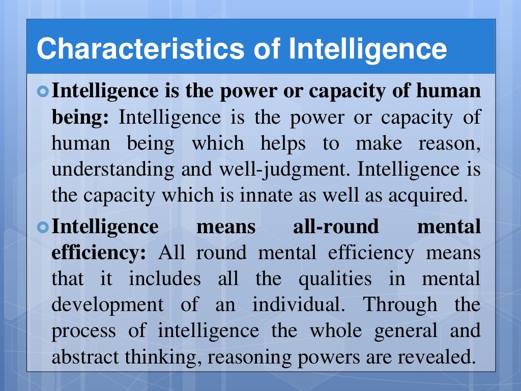 Intelligence meaning and types