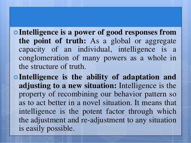 Intelligence meaning and types