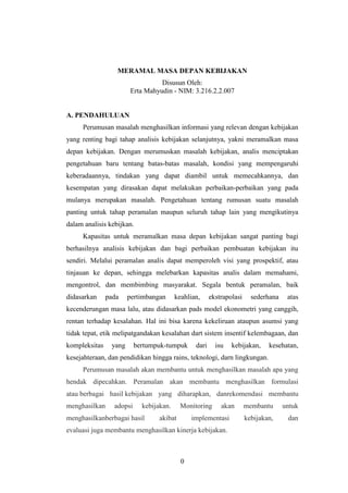Meramal kebijakan | PDF