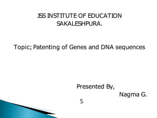 Nagma(patenting of genes) | PDF