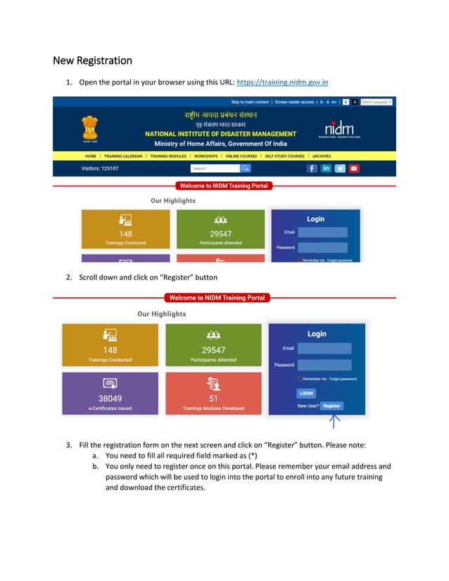 NIDM TRAINING PORTAL USER MANUAL | PDF