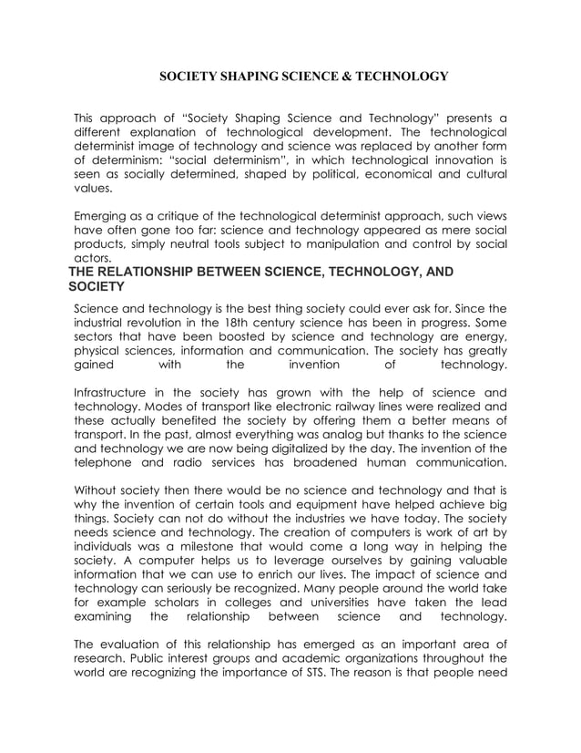 SCIENCE TECHNOLOGY AND SOCIETY MODULE 1 | PDF | Science