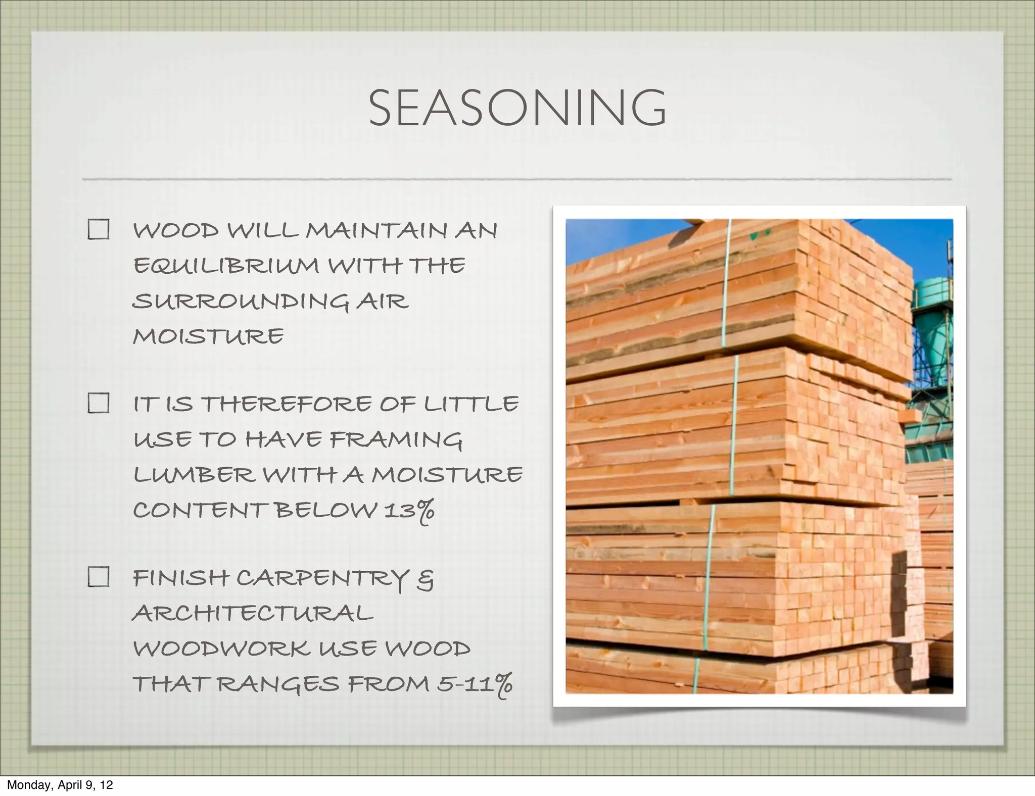 Wood working basics and shrinkage types | PPT