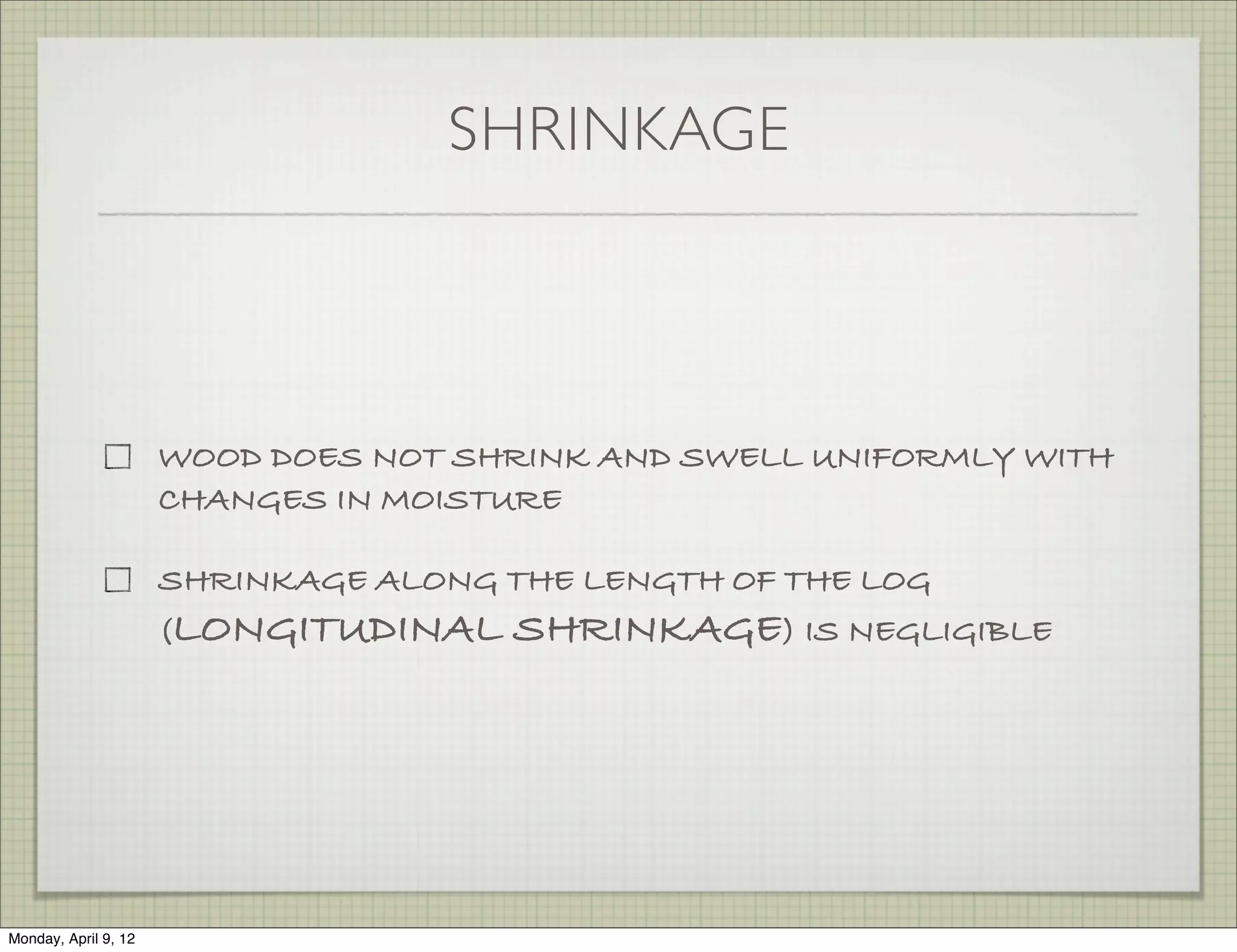 Wood working basics and shrinkage types | PPT