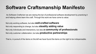 Software craftsmanship | PPTX | Programming Languages | Computing