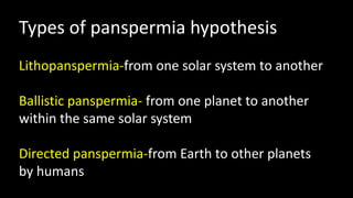 panspermia theory | PPTX
