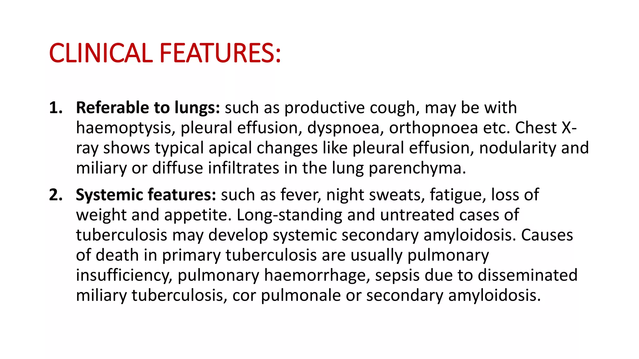 Pathophysiology and clinical management of tuberculosis | PPTX