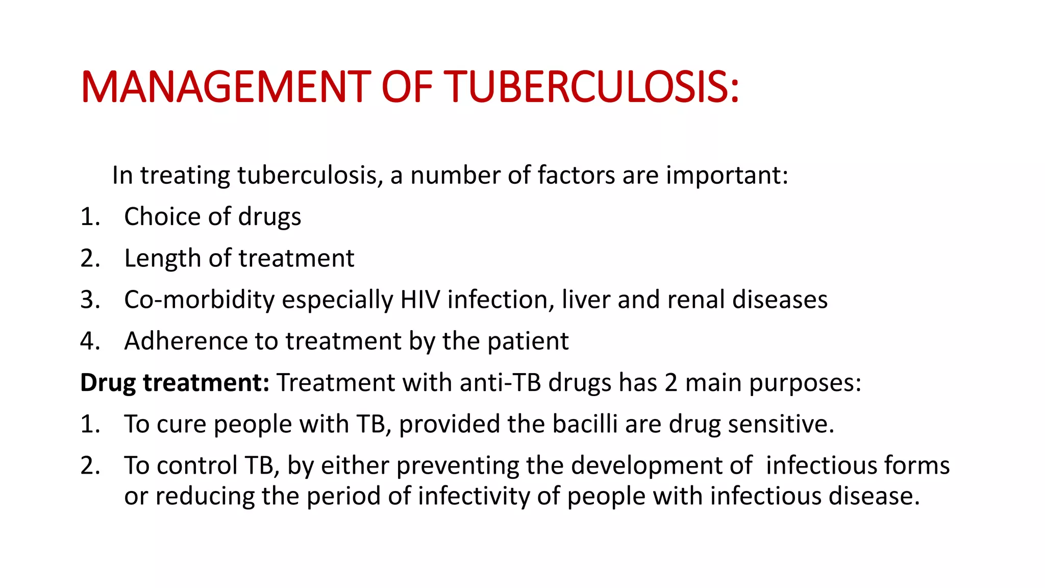 Pathophysiology and clinical management of tuberculosis | PPTX