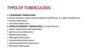 Pathophysiology and clinical management of tuberculosis | PPTX