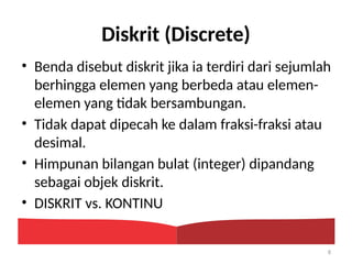 Pengantar Matematika Diskrit Ganjil 2025 | PPTX