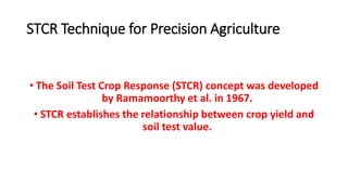 STCR Technique for Precision Agriculture | PPTX