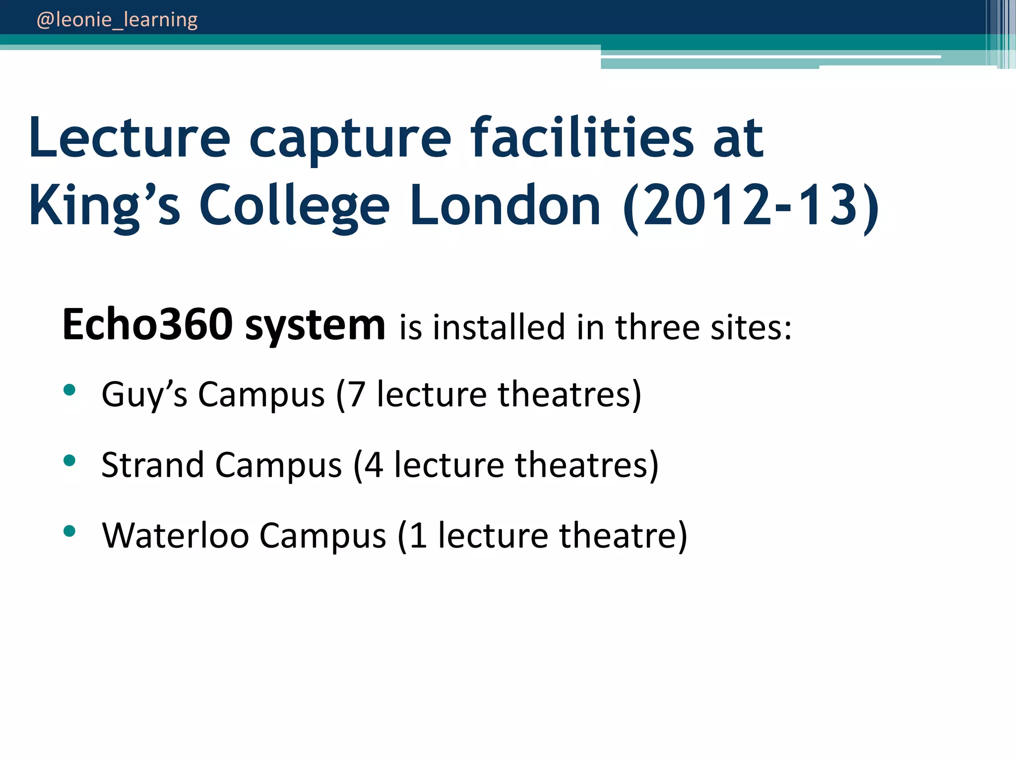 Lecture capture project overview | PPT