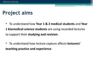 Lecture capture project overview | PPT