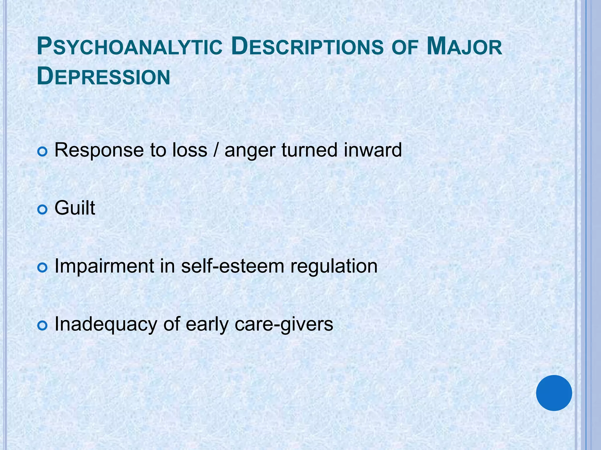 0 psychological models of depression | PPTX