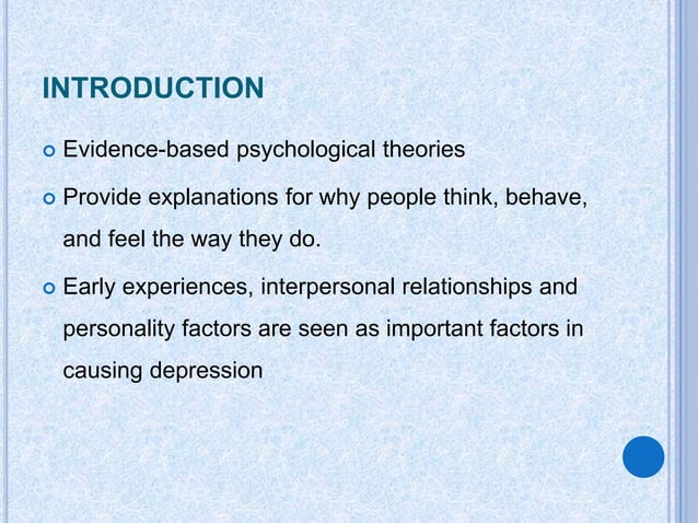 0 psychological models of depression | PPTX