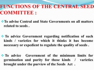 Central seed committee | PPTX