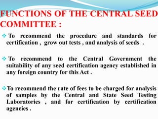 Central seed committee | PPTX