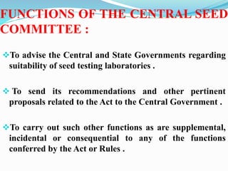 Central seed committee | PPTX