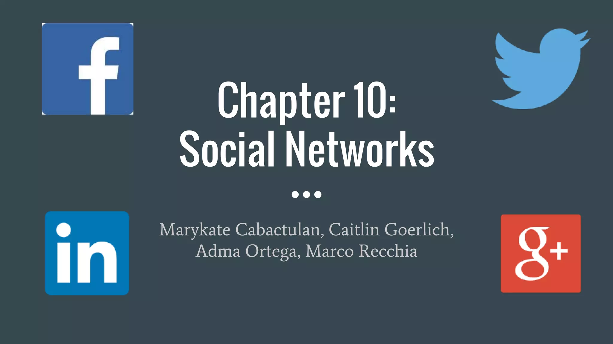 Chapter ten: social networks | PPT