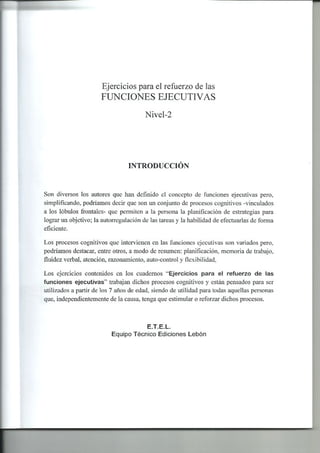0 refuerzo de las funciones ejecutivas nivel 2 ed. lebon | PDF