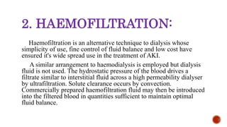 Renal dialysis or renal replacement therapy | PPTX
