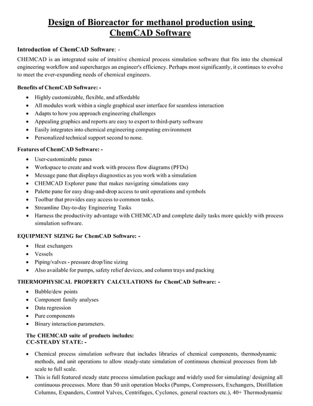 Introduction of CHEMcAD Software | PDF | Computer Software and Applications | Computing