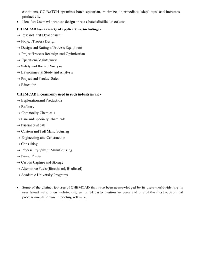 Introduction of CHEMcAD Software | PDF | Computer Software and Applications | Computing