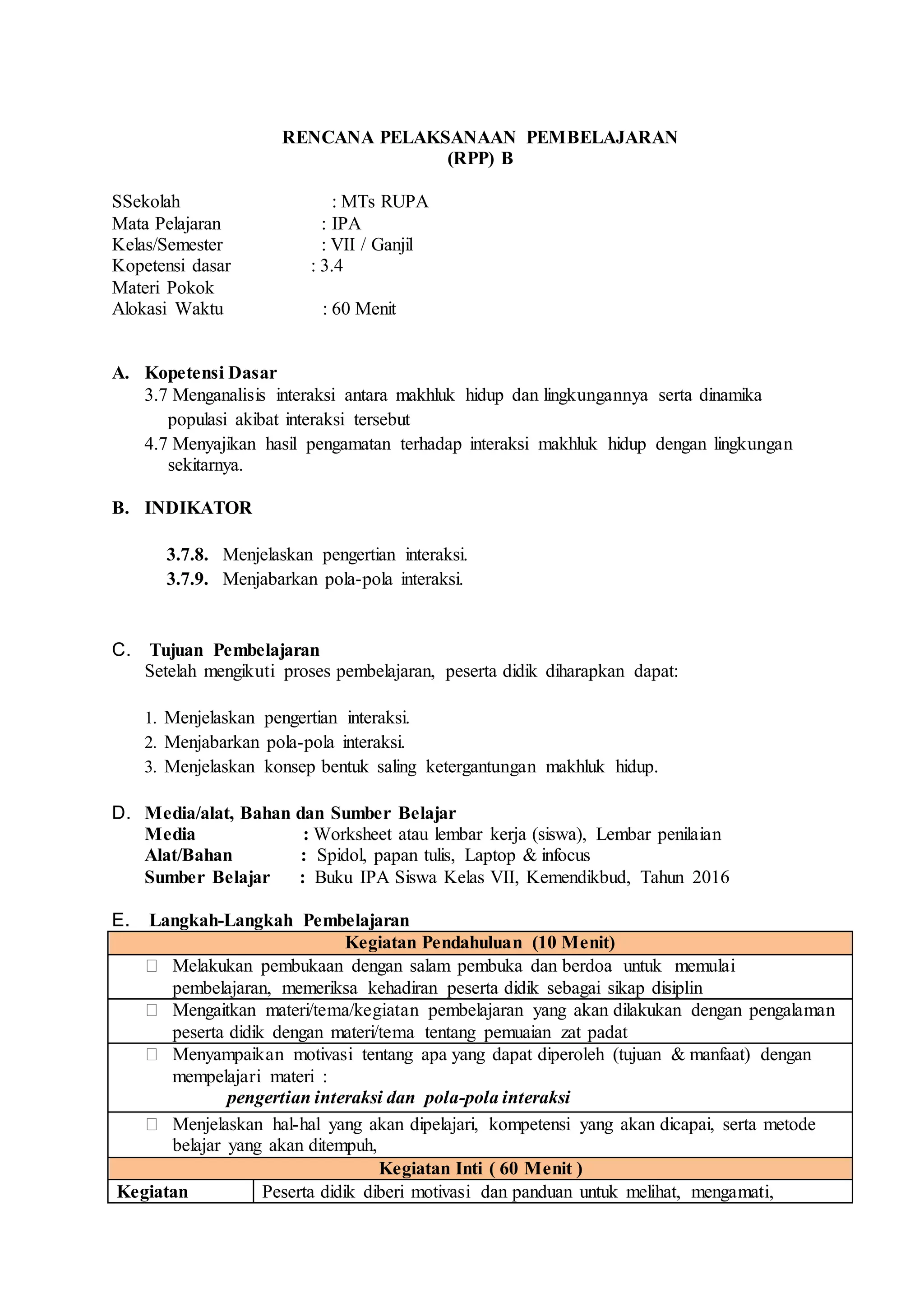 rpp bab 3.8. ipa vii limbah | DOCX
