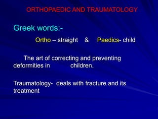 0rtho and Trauma introduction traumatilogy | PDF