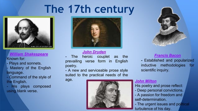 English writers from the 16th to the 18th centuries | PPTX
