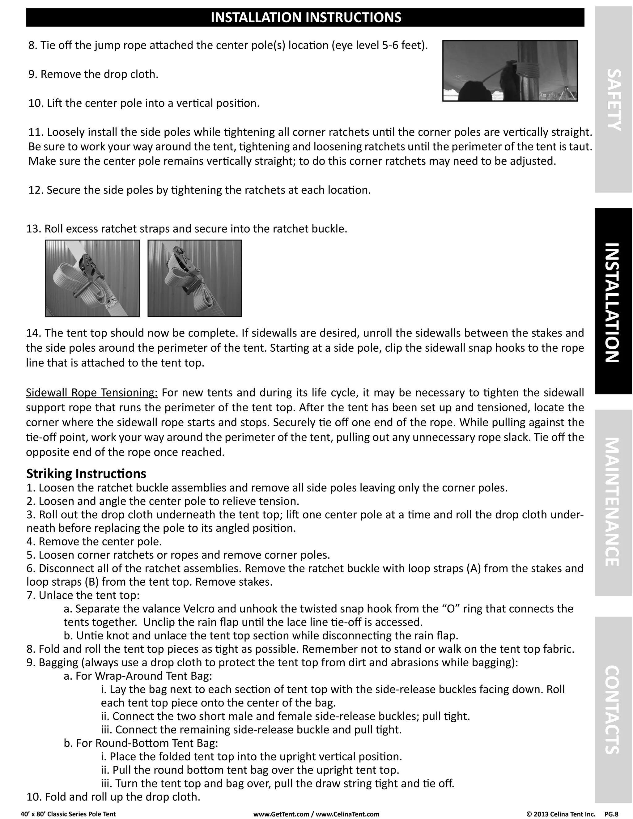 40 x 80 Pole Tent Installation Instructions | PDF
