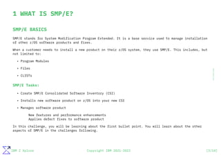 SMP / Extended orientation for IBM mainframes | PDF