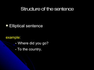 0 Structure Of The Sentence | PPT