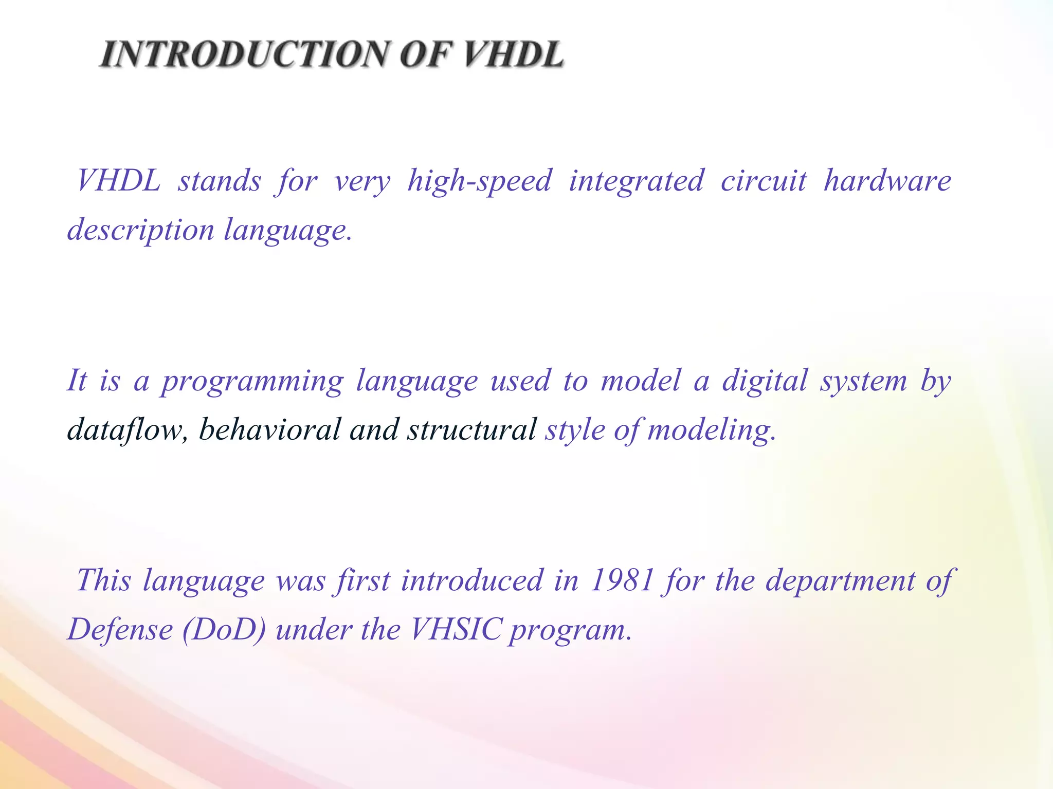 Basic Coding In Vhdl Coding Pptx Programming Languages Computing