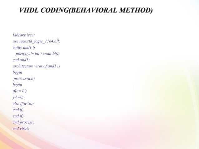 Basic Coding In VHDL COding | PPTX | Programming Languages | Computing