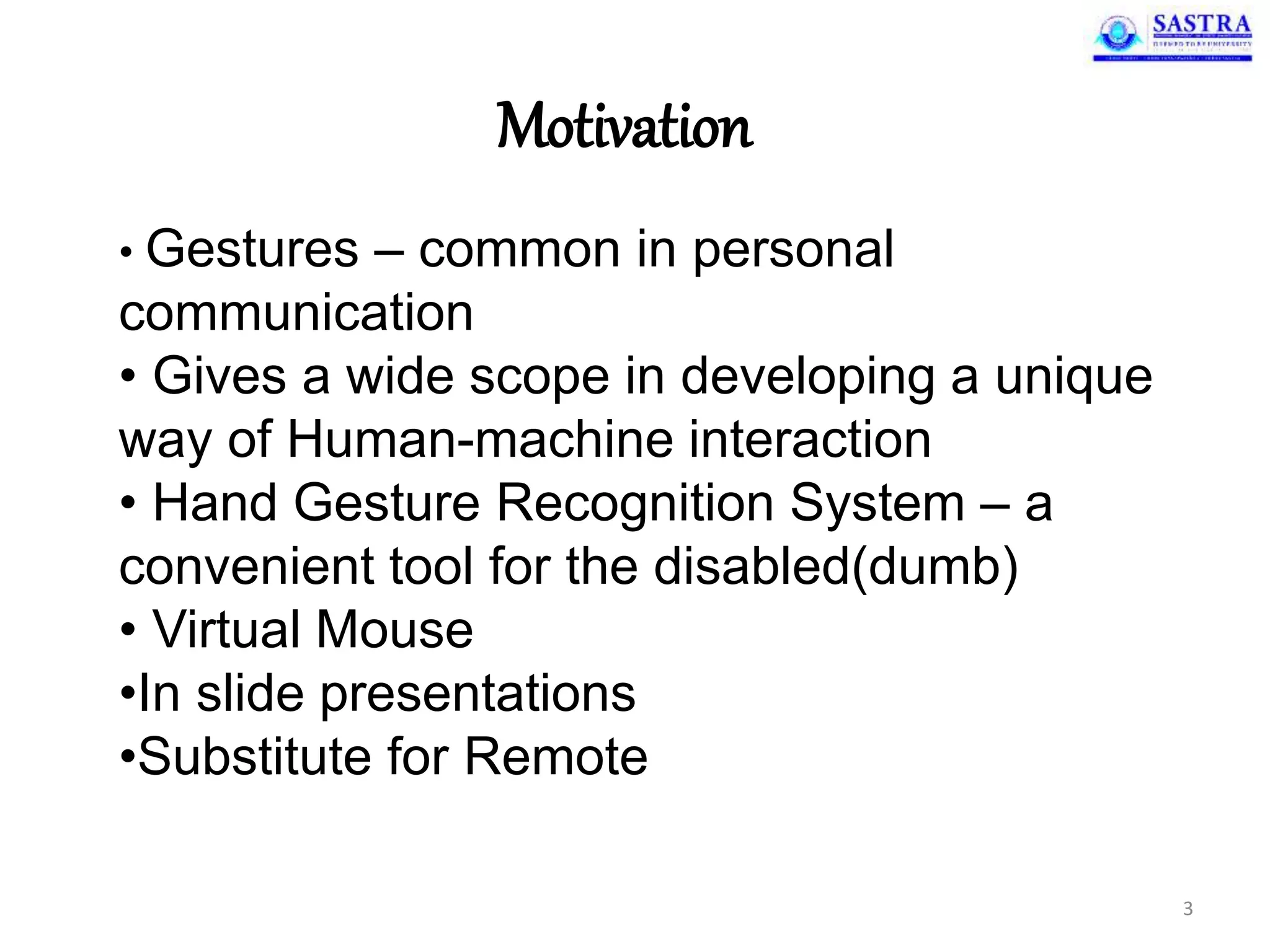 Hand Gesture Recognition Using Image Processing Ppt