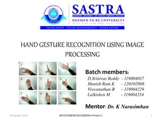 Hand Gesture Recognition using Image Processing | PPT