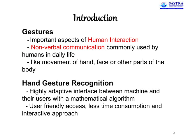 Hand Gesture Recognition using Image Processing | PPT