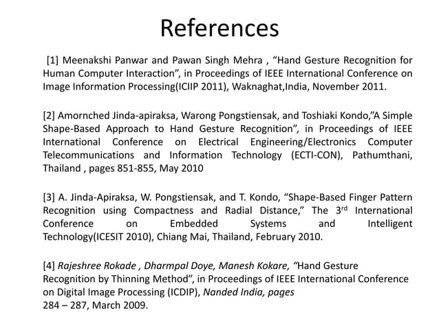 Hand Gesture Recognition using Image Processing | PPT